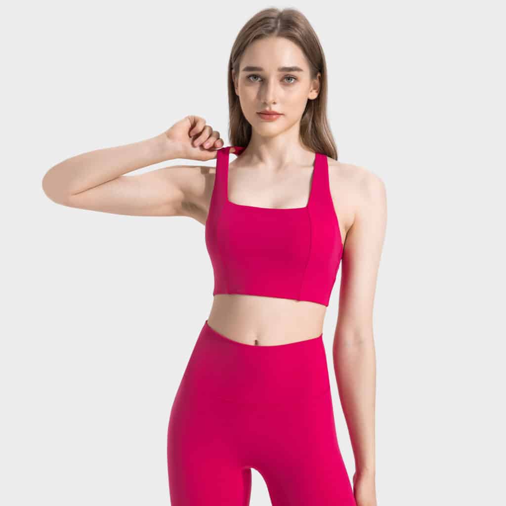 High strength sports bra with Fixed Chest Pad